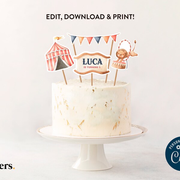Circus Cake Toppers - Etsy