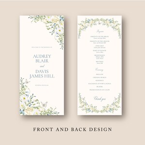 Elegant Wedding Floral Editable Program Editable Classic Wedding ...