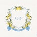Capri Amalfi Lemons Wedding Crest Monogram Crest Luxury - Etsy