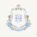 Beach Wedding Crest - Ocean Sea Monogram Crest - Luxury Watercolor ...