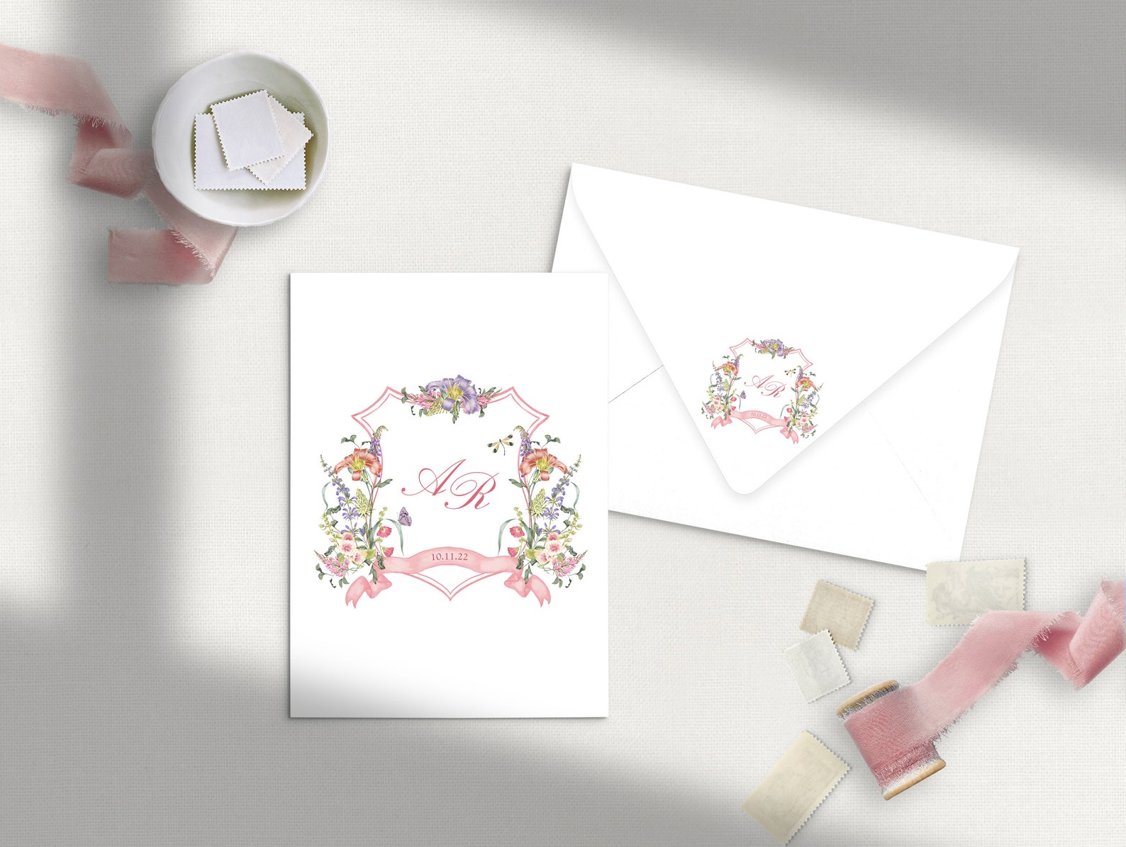 Wild Flowers Wedding Crest - Monogram Crest - Luxury Watercolor Crest ...