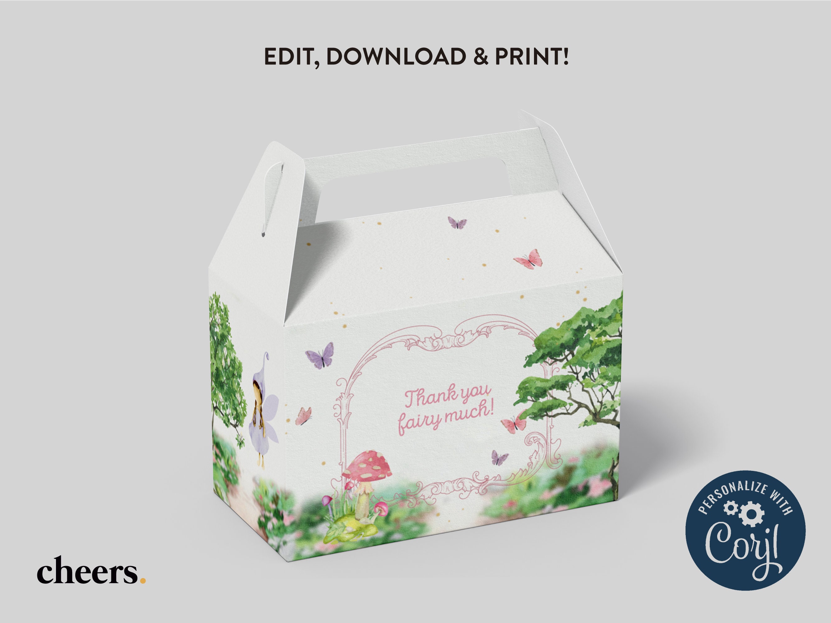 EDITABLE Fairy Garden Box DIY Fairy Birthday Party Favor - Etsy