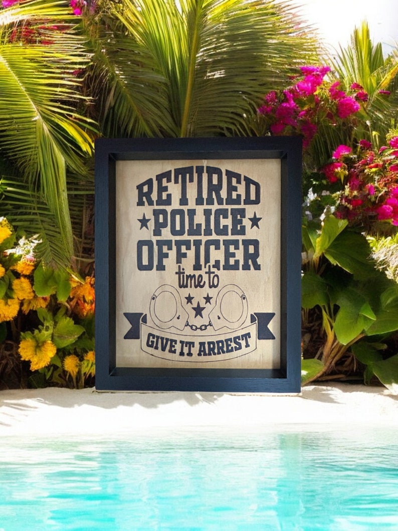 Custom Burned Wood Sign for Retired Police Officer - Personalized ...