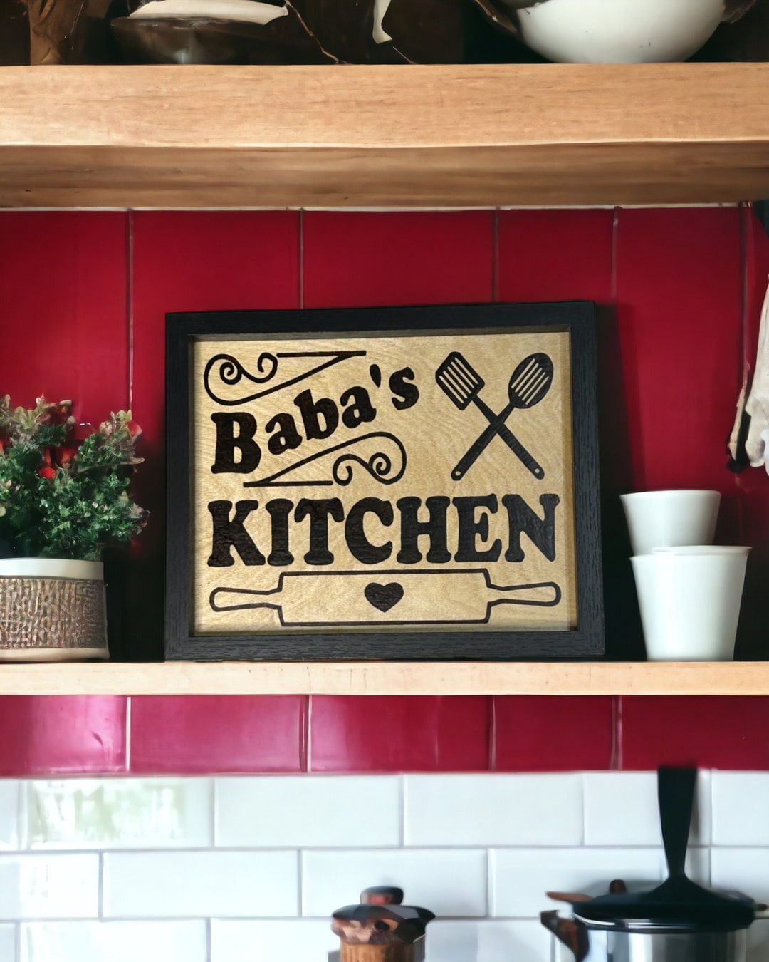 Personalized Baba Kitchen Sign - Charming Gift for Grandma's Cozy Home ...