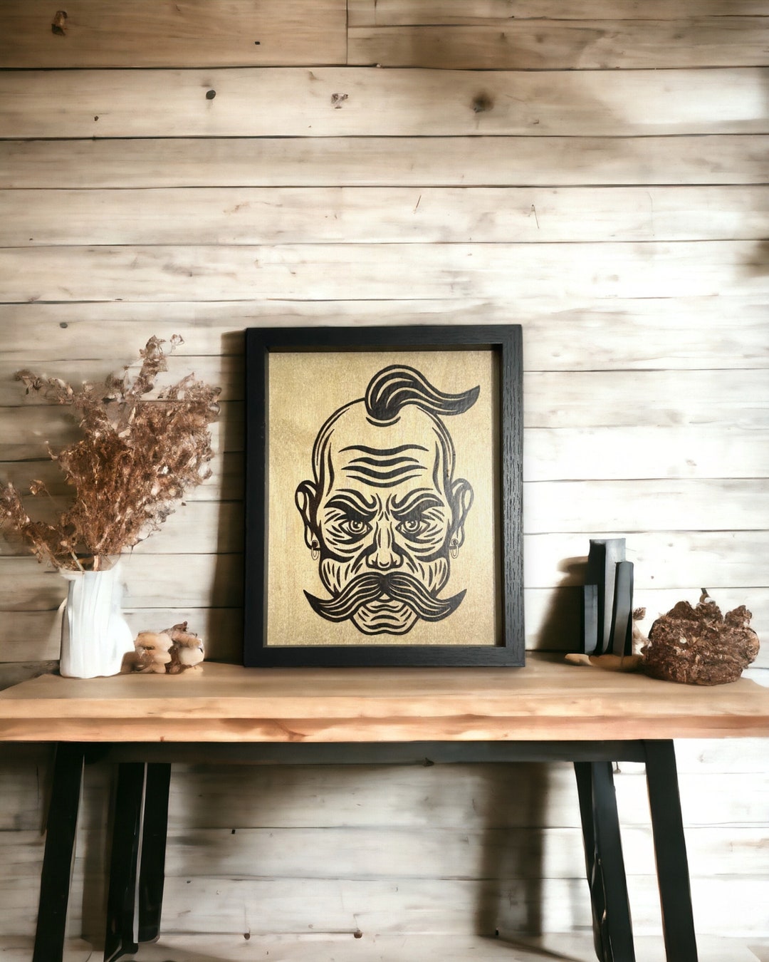Handmade Ukrainian Cossack Wood Burned Folk Art Sign - Unique Cultural ...