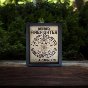 Retired Firefighter Burned Wood Sign, Custom Home Decor for Retirement ...
