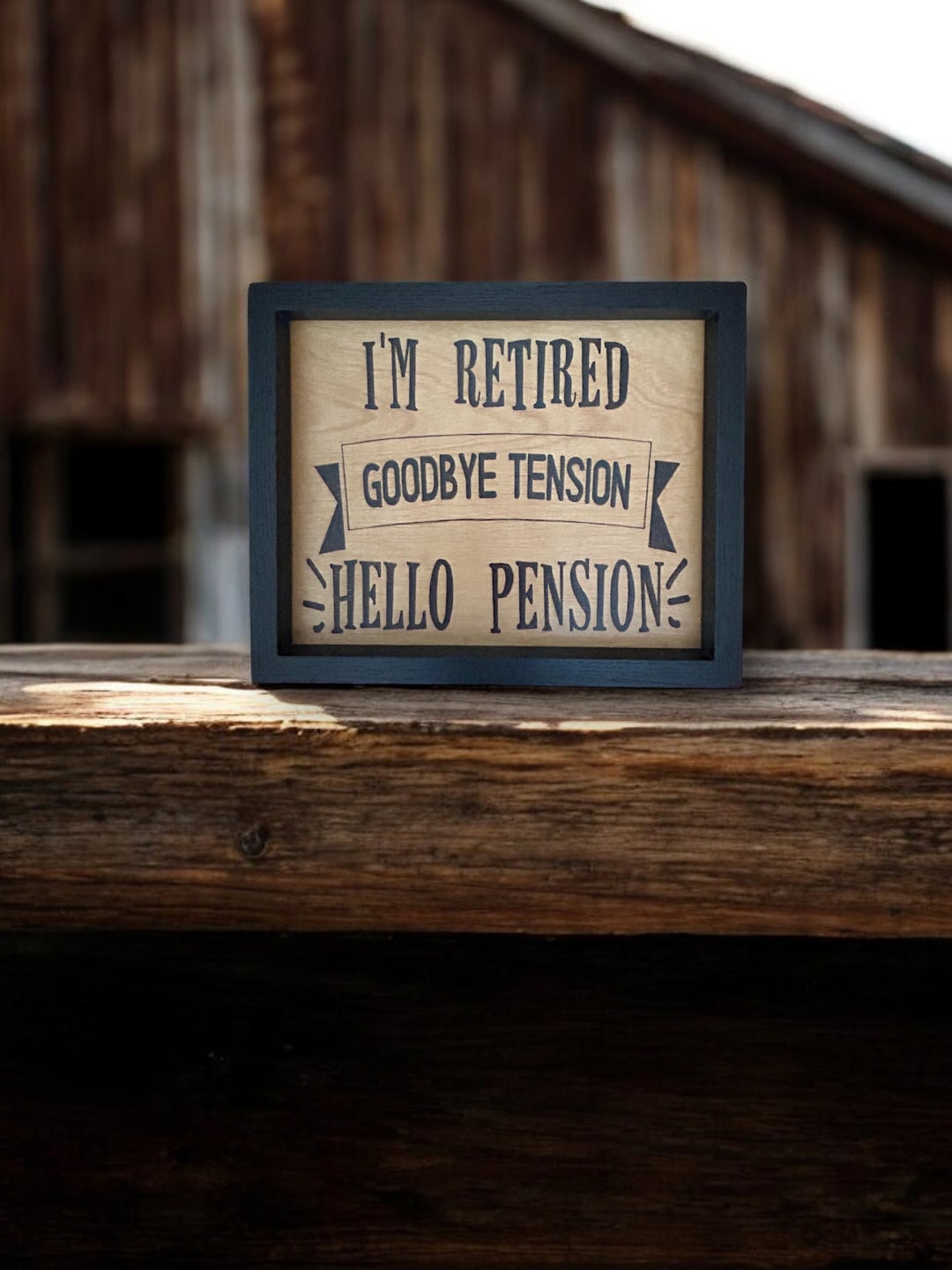 Handcrafted Wooden Pension Sign - Rustic Decor for Unique Retirement ...