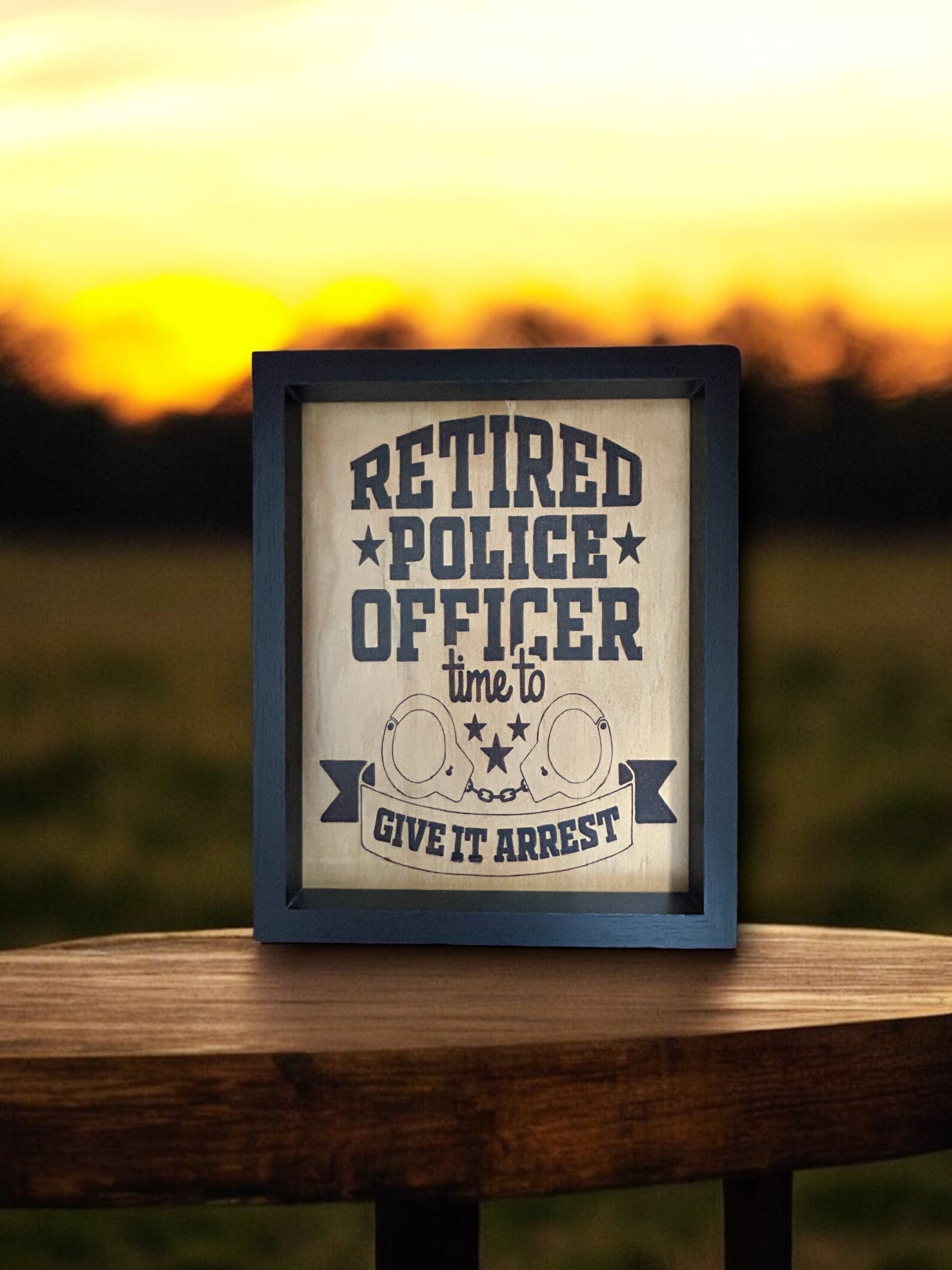 Custom Burned Wood Sign for Retired Police Officer - Personalized ...