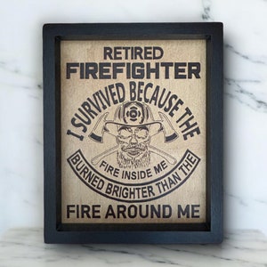 Retired Firefighter Burned Wood Sign, Custom Home Decor for Retirement ...