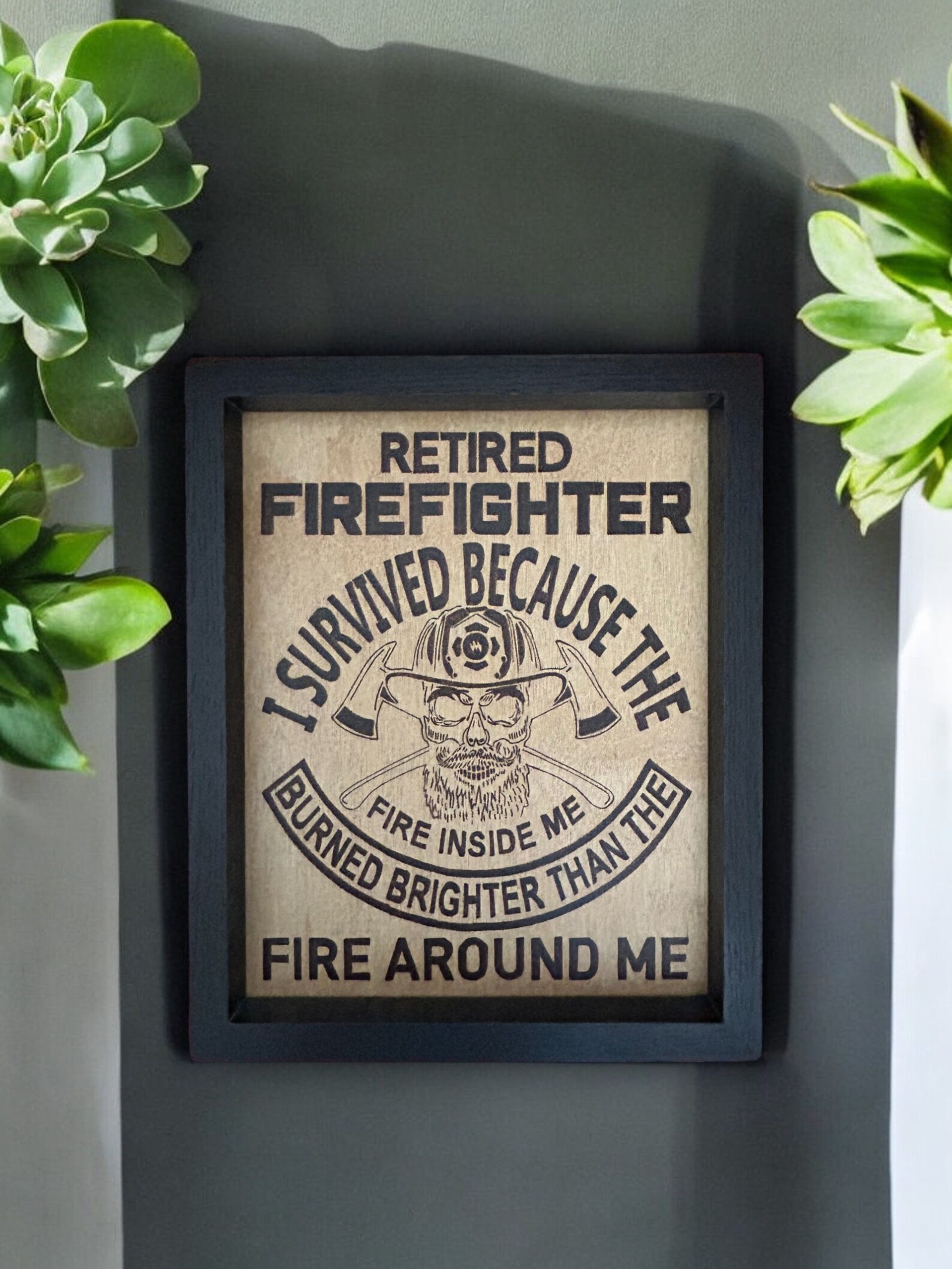 Retired Firefighter Burned Wood Sign, Custom Home Decor for Retirement ...