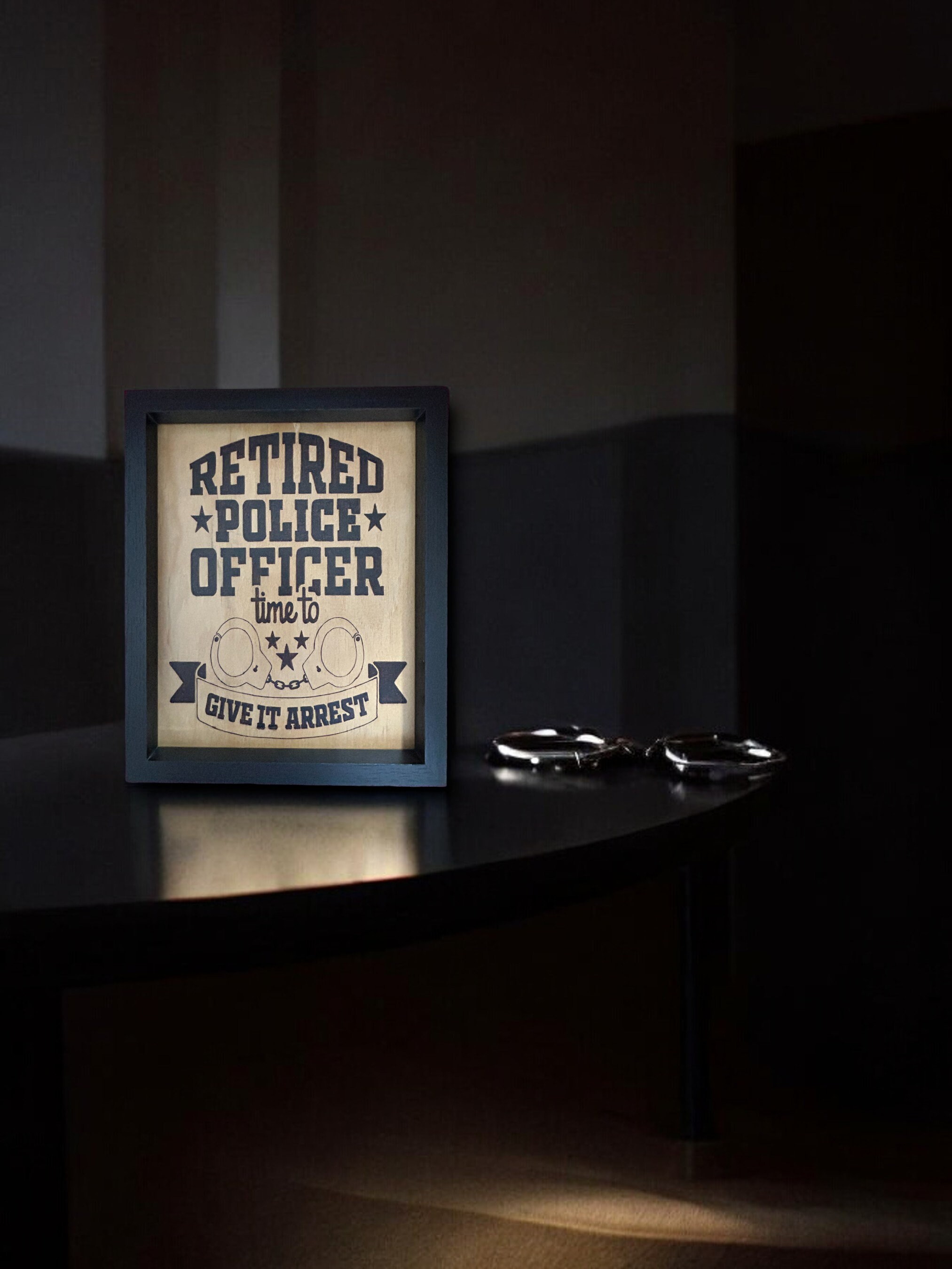 Custom Burned Wood Sign for Retired Police Officer - Personalized ...
