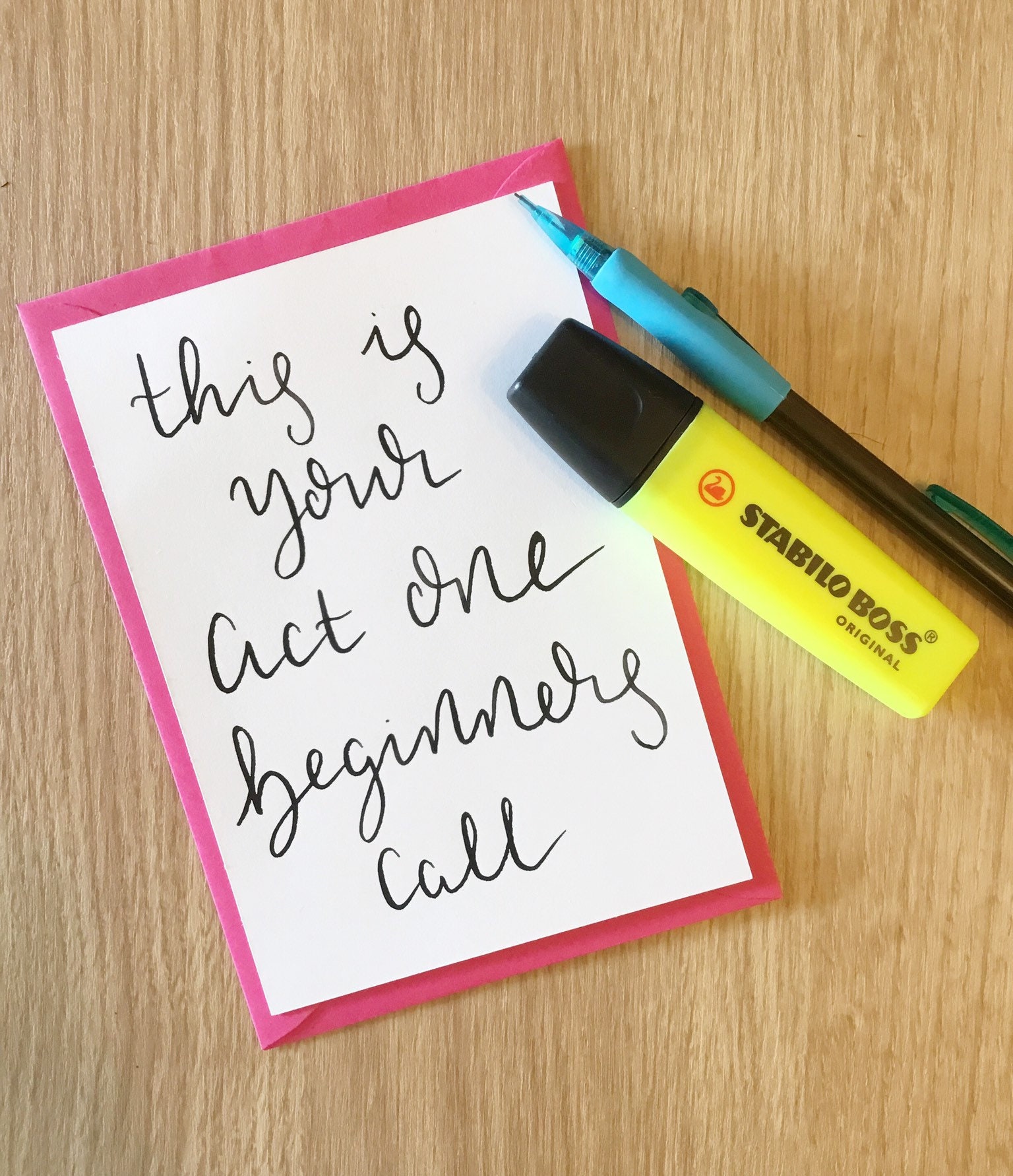 Handwritten Opening Night Card: Break a Leg, Good Luck - Etsy UK