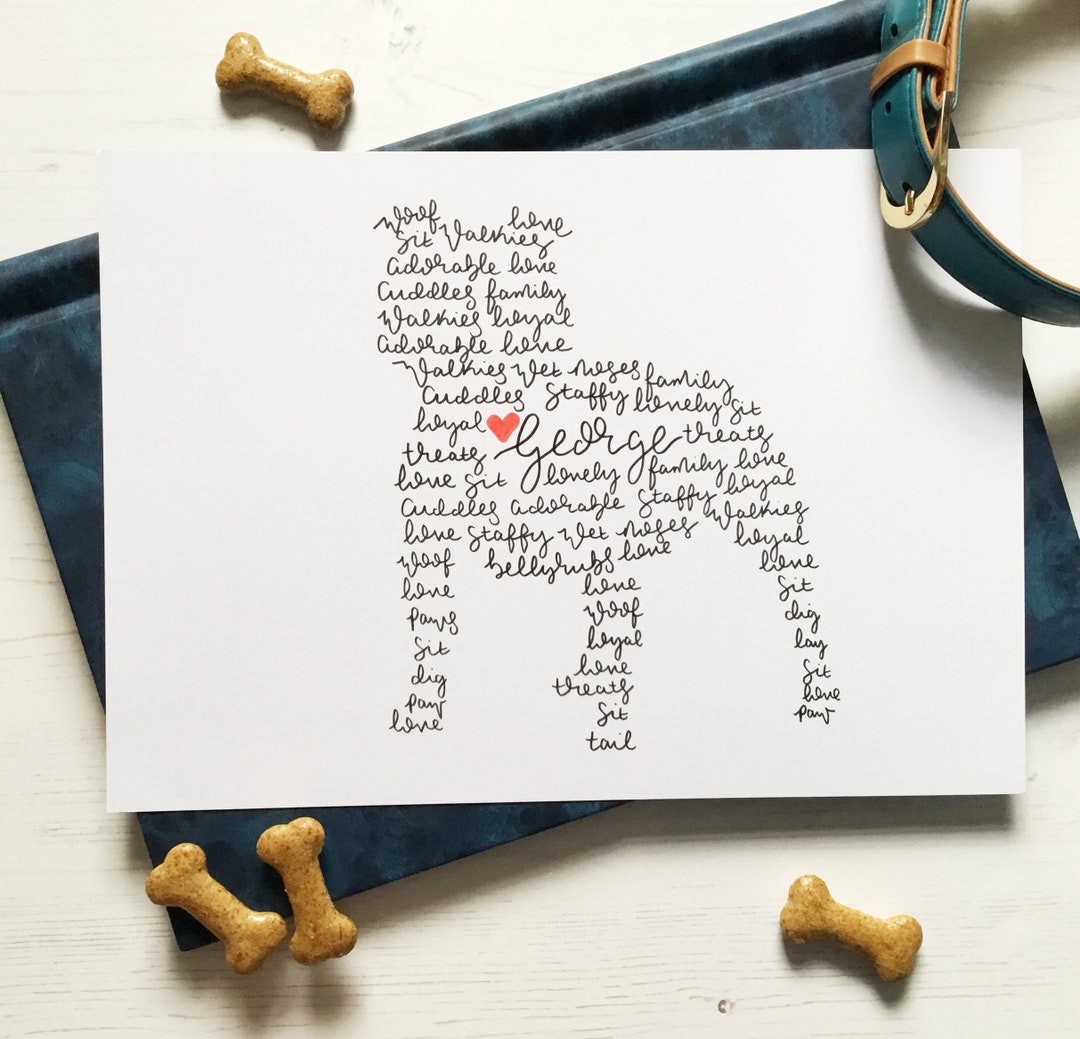 Staffy Owner Gift, Wall Art, Personalised Staffy Wall Art ...