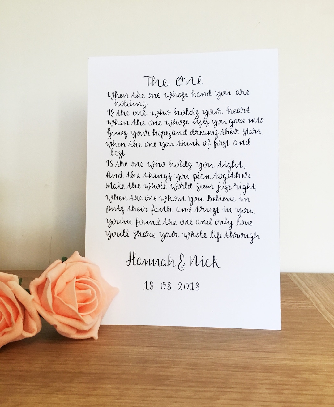 Hand Lettered Wedding Poem Wedding Poem Wedding Reading Poem Personalsied Wedding Poem Hand