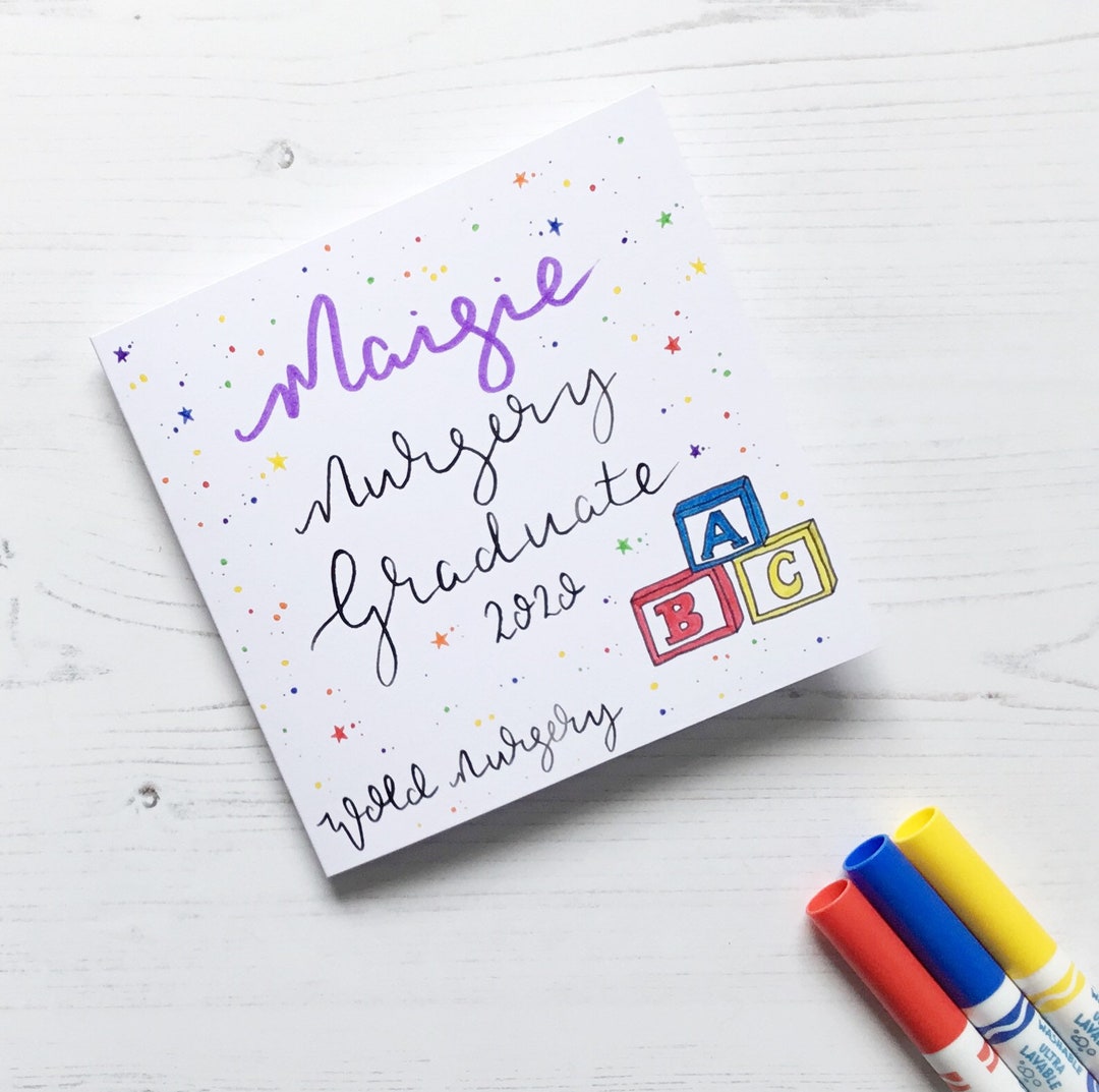 Nursery Graduation Card, Leaving Nursery Card, Nursery Leavers Card ...