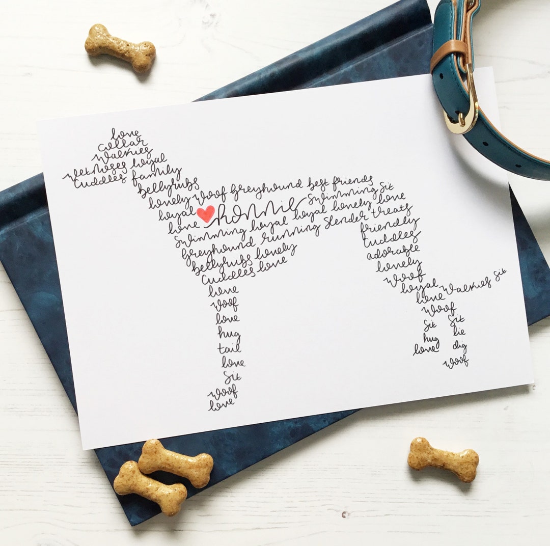 Greyhound Owner Gift, Wall Art, Greyhound Gift, Personalised Greyhound ...
