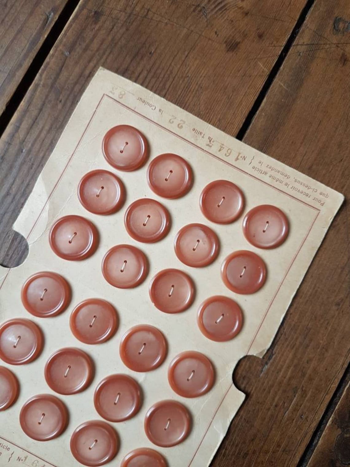Vintage 24-button Plank - Light Brown Color - 60's Buttons - Ideal for ...