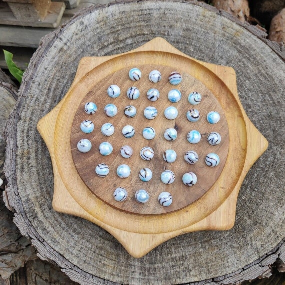 SOLITAIRE Game 2 Varieties of Wood to Choose From on Order Star Shape 37 16 Mm Glass Balls Customizable Adaptable Version. Etsy UK