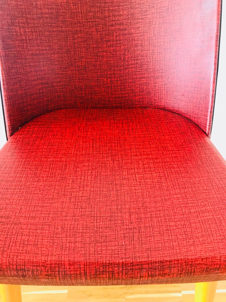 Mid Century Modern Red Chair Wooden Legs Germany 1960s - Etsy