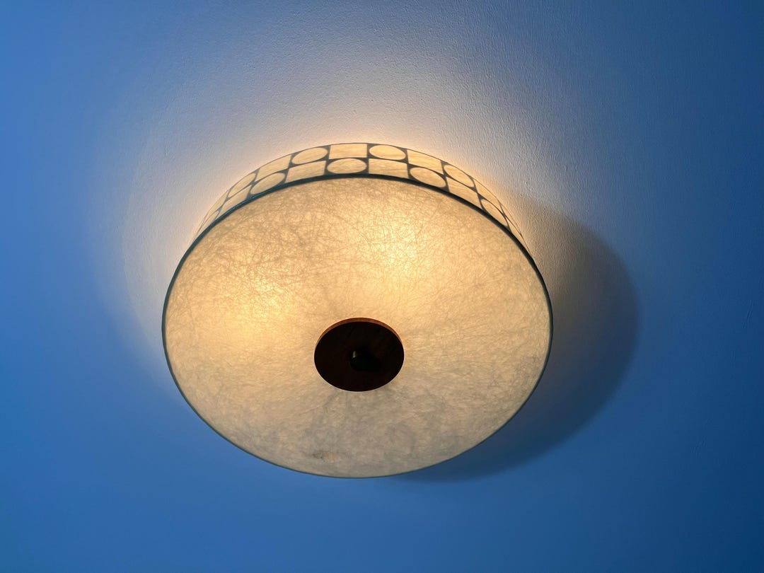 Round Mid-century Modern Cocoon Flush Mount, 1960s, Germany - Etsy