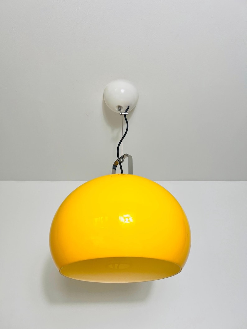 Yellow Pendant Lamp by Iguzzini, Italy, 1970s - Etsy