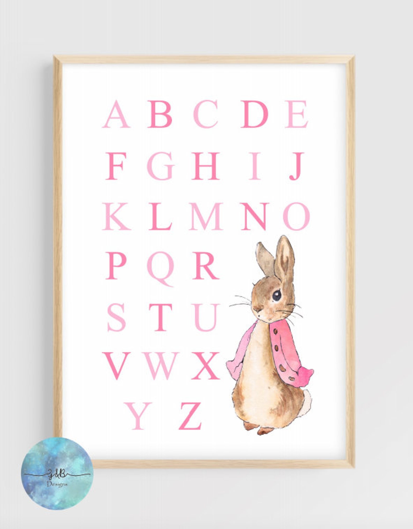 Peter Rabbit Beatrix Potter Alphabet Christening Gift Wall - Etsy Australia