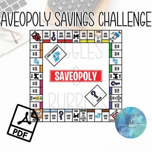Saveopoly Savings Challenge, Budget Binder Insert, Cash Envelope System ...