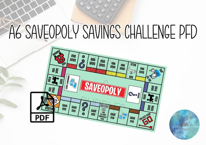 Saveopoly Savings Challenge, Budget Binder Insert, Cash Envelope System ...