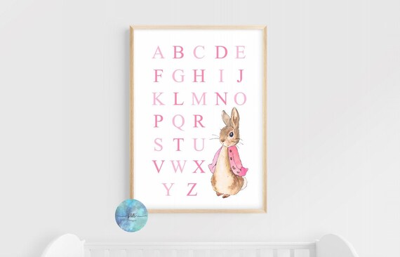 Peter Rabbit Beatrix Potter Alphabet Christening Gift Wall | Etsy Australia