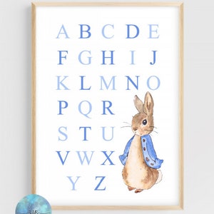 Peter Rabbit Beatrix Potter Alphabet, Christening Gift, Wall Hanging ...