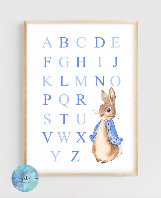 Peter Rabbit Beatrix Potter Alphabet, Christening Gift, Wall Hanging ...