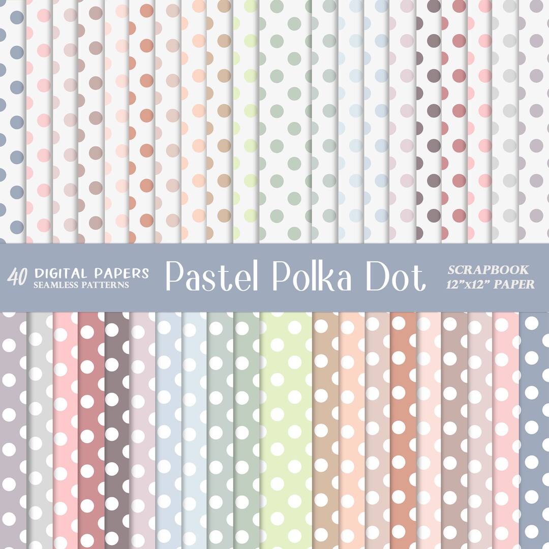 Pastel Polka Dot Digital Paper, Seamless Rainbow Pattern (digital ...