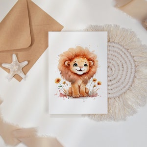 Cute Baby Lion Watercolor Clipart, Kids Sublimation Design, Animal ...