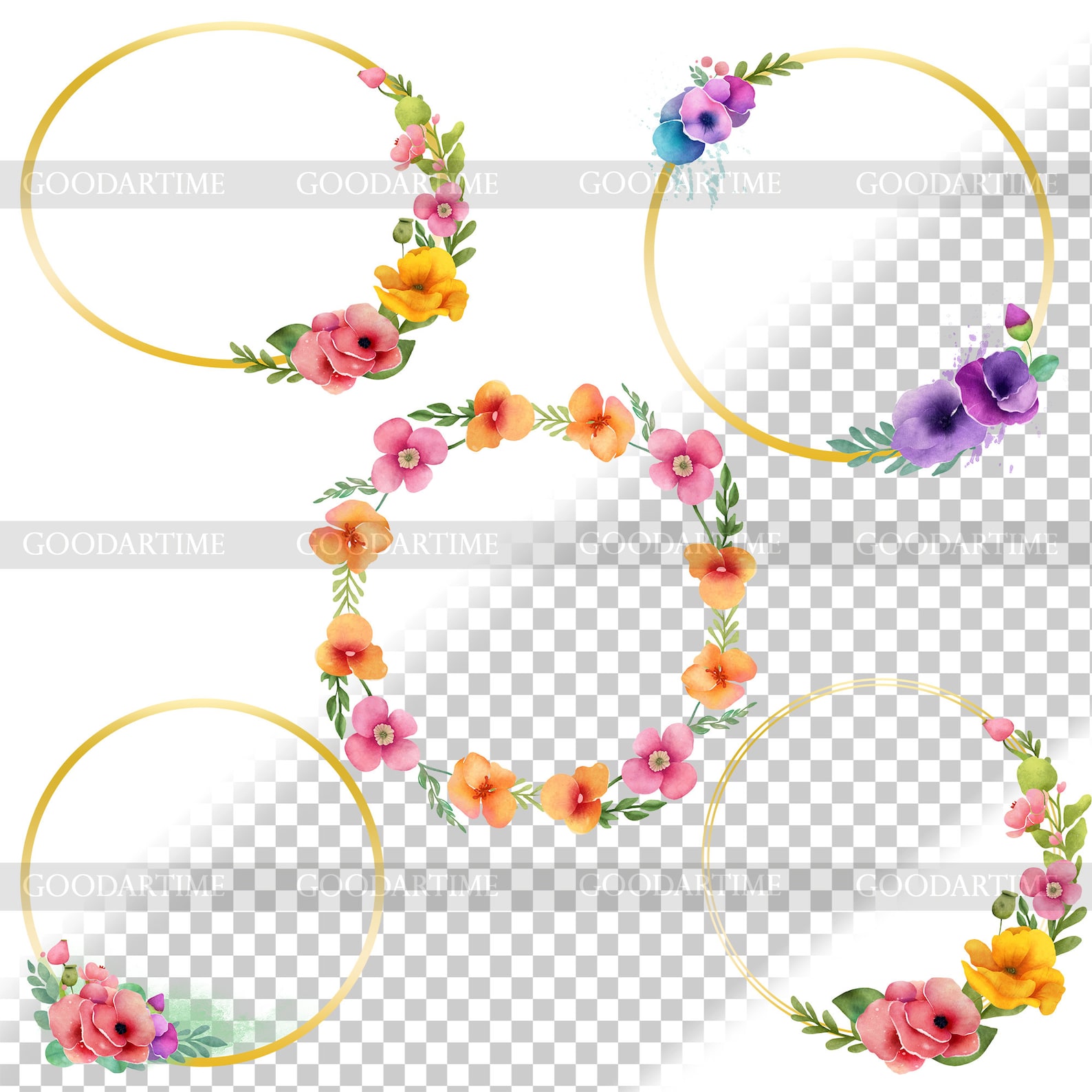 Summer Floral Frames PNG Picture Frames Floral Clipart Png - Etsy
