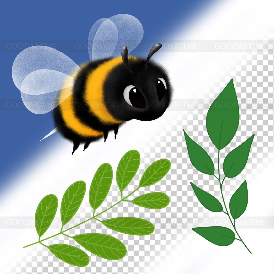 Cute Bee Clipart, Honey Bee Png Clip Art, Digital Summer Clipart, PNG ...