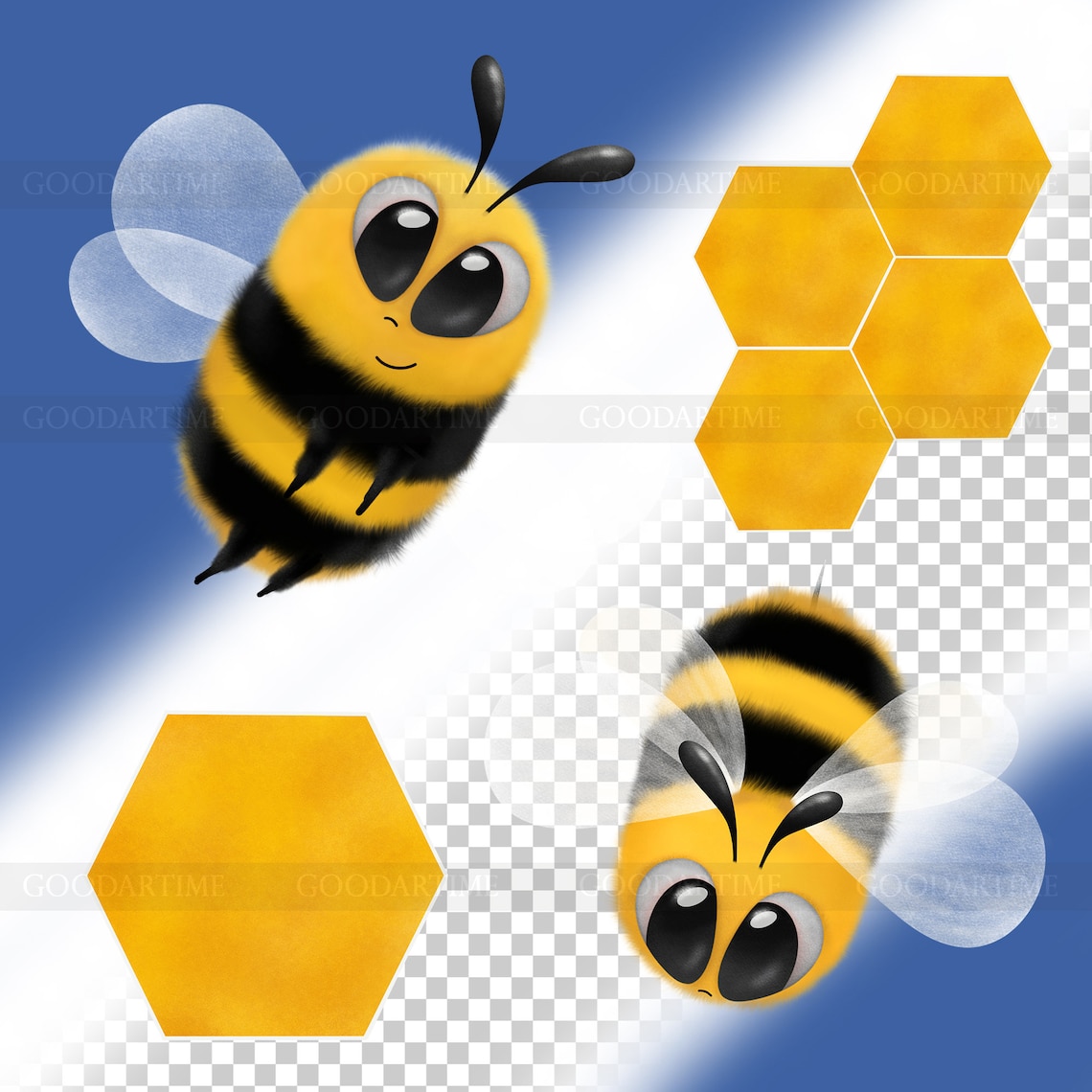 Cute Bee Clipart Honey Bee Png Clip Art Digital Summer - Etsy