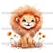 Cute Baby Lion Watercolor Clipart, Kids Sublimation Design, Animal ...