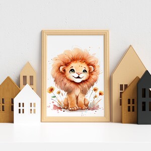 Cute Baby Lion Watercolor Clipart, Kids Sublimation Design, Animal ...