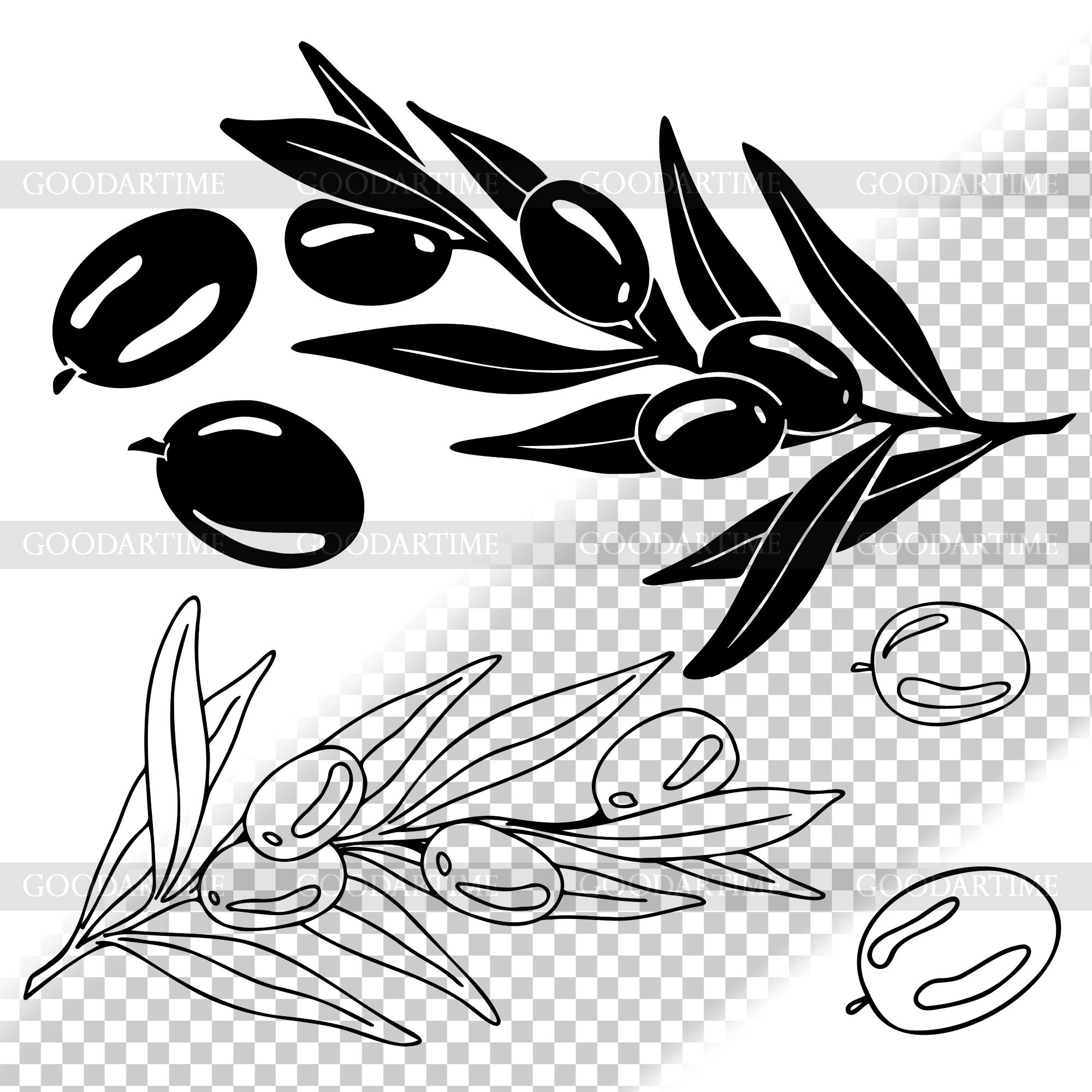 Olive Branch SVG Olive PNG Set for Sublimation and Cutting. | Etsy