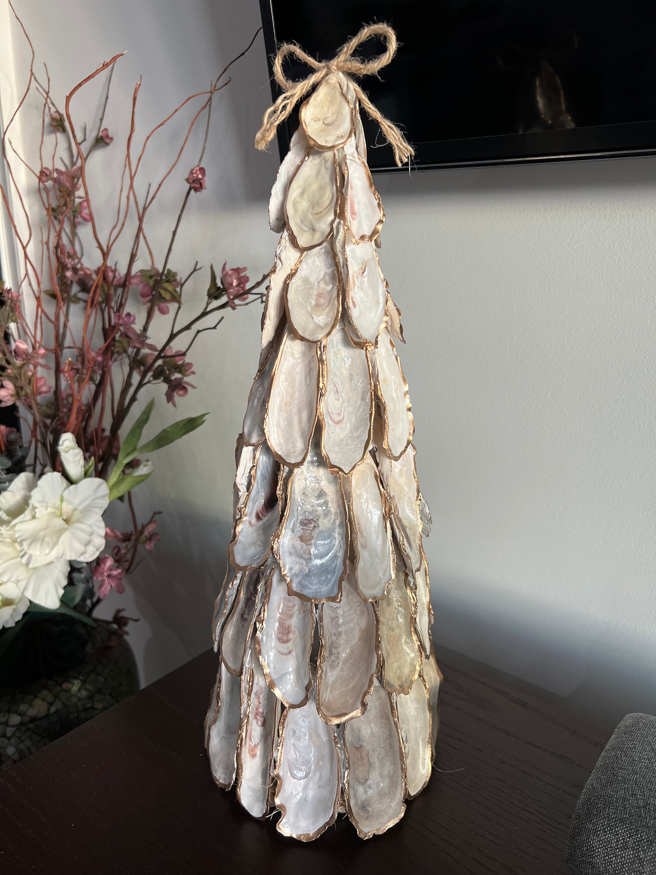 Oyster Shell Tree With Gold Trim - Etsy