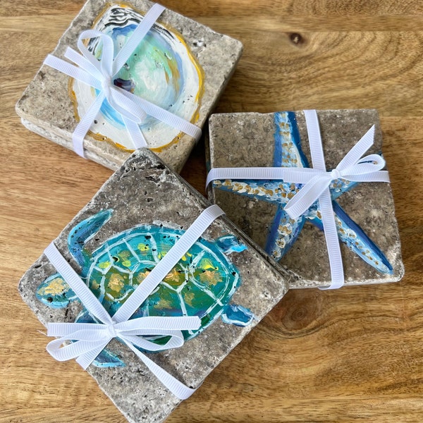 Sea Shell Coasters - Etsy