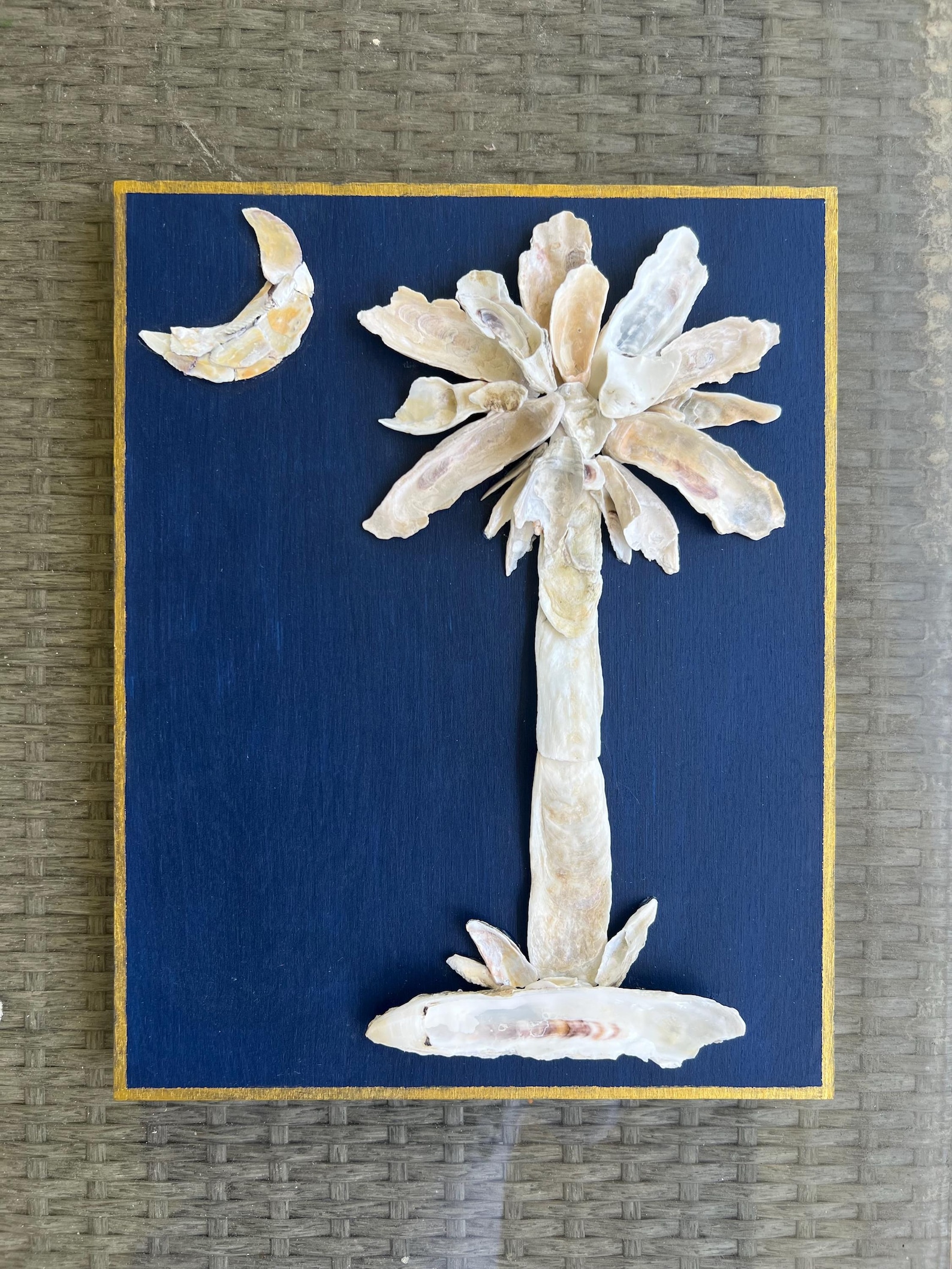 South Carolina Palmetto Moon Oyster Shell Art / Oyster Decor / SC ...