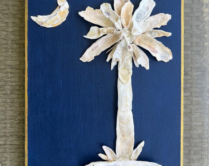 South Carolina Palmetto Moon Oyster Shell Art / Oyster Decor / SC ...