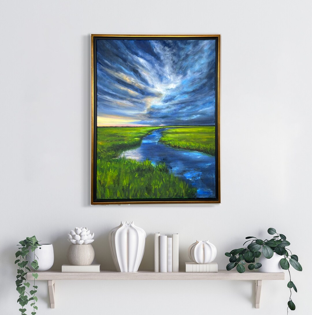 Framed Original Landscape Painting / Calm Before the Storm / Lowcountry ...