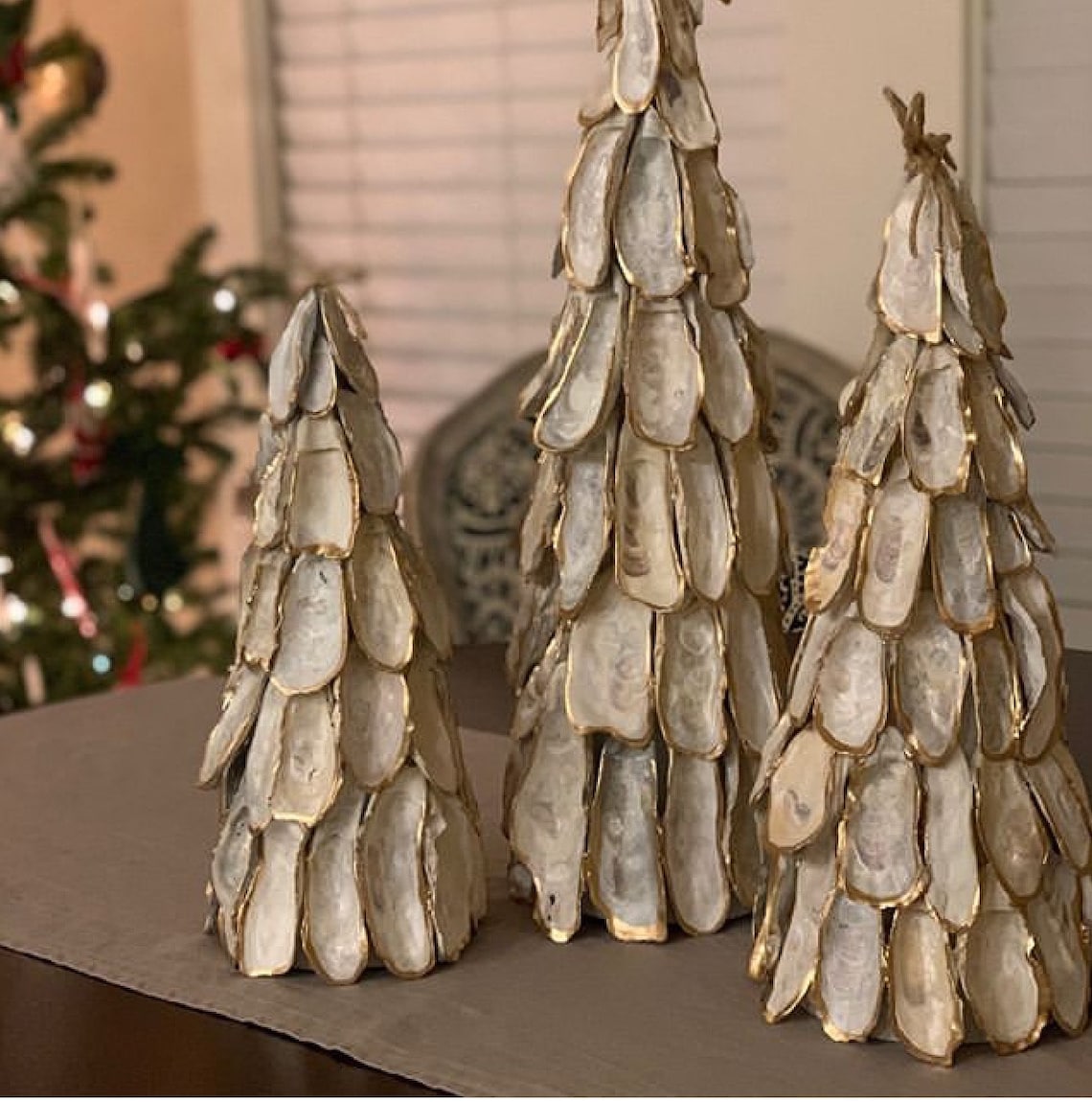 Oyster Shell Tree With Gold Trim - Etsy