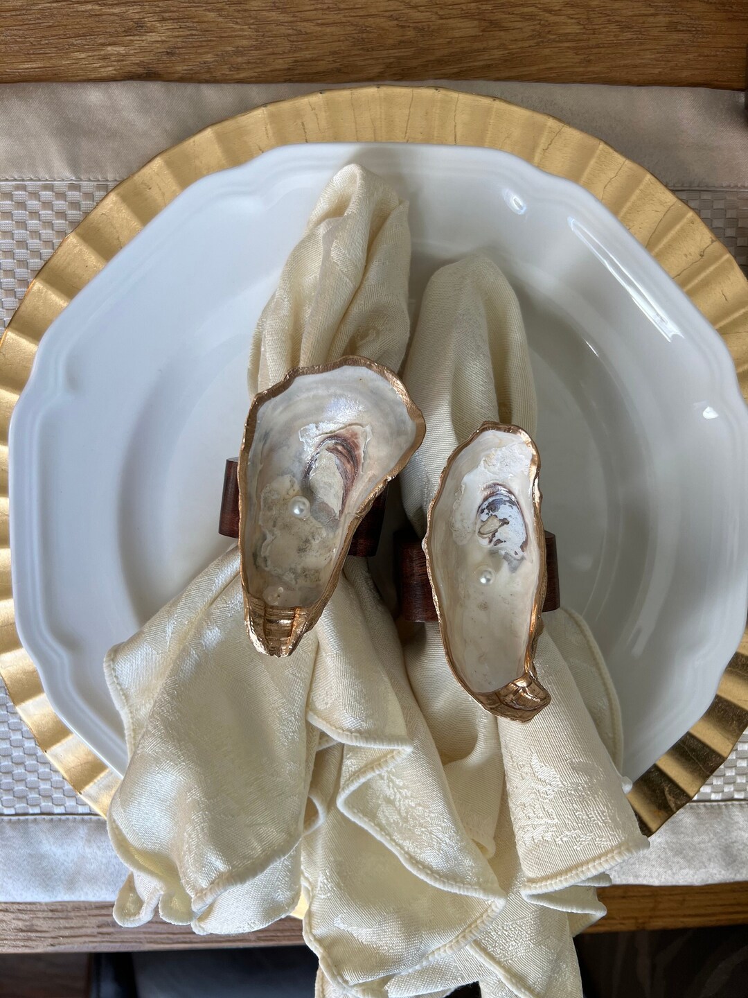 Oyster Shell Napkin Holders / Clam Shell Napkin Holder / Set of 2 ...