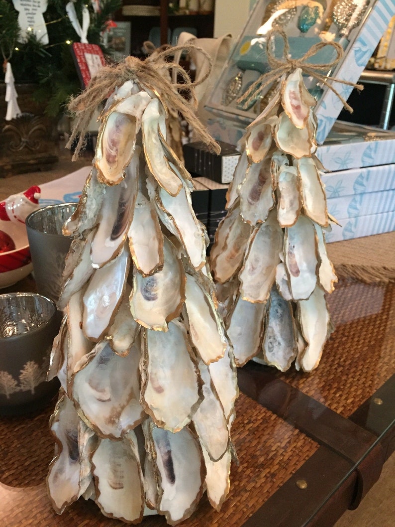 Oyster Shell Tree With Gold Trim - Etsy