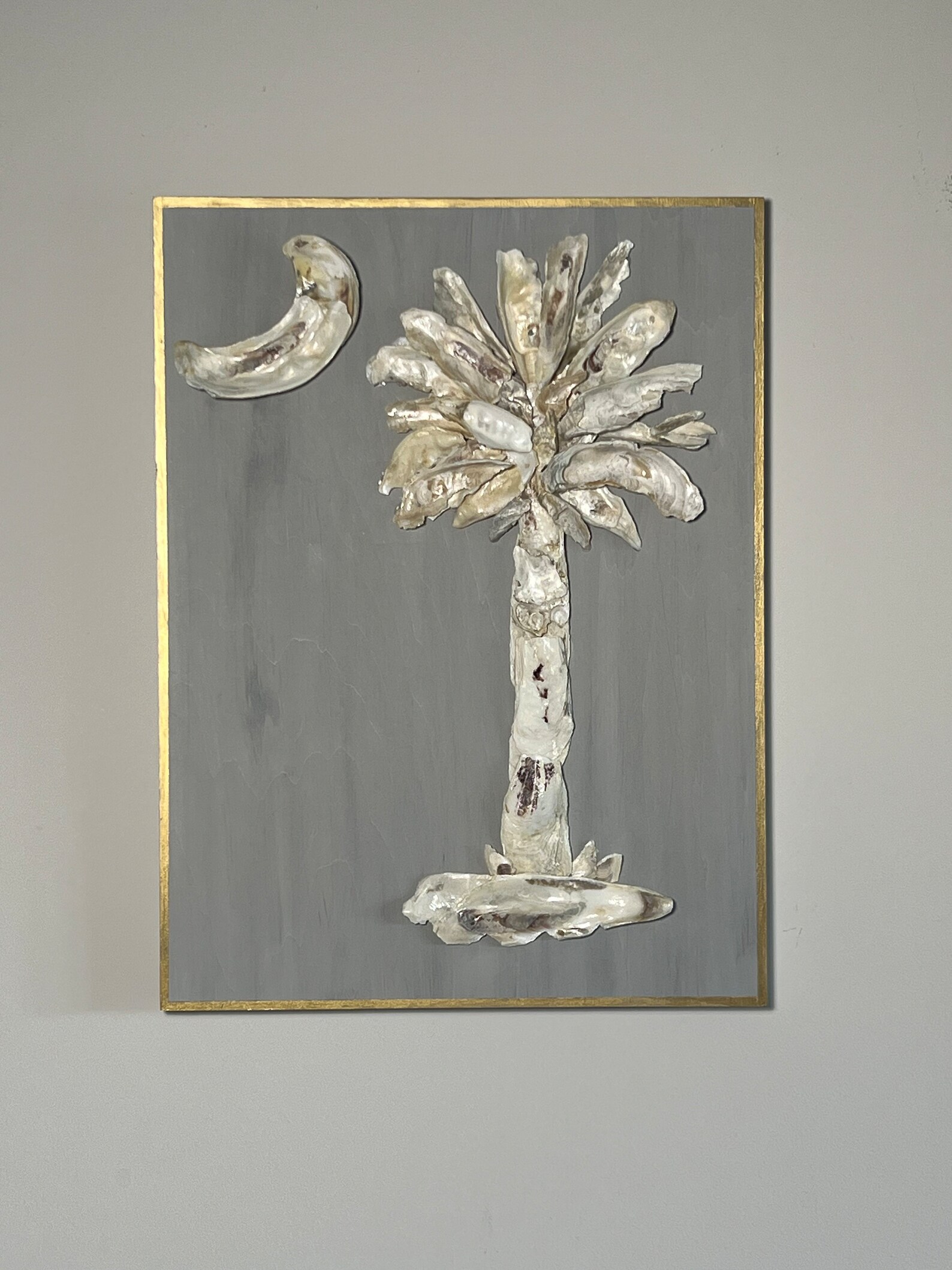 South Carolina Palmetto Moon Oyster Shell Art / Oyster Decor / SC ...