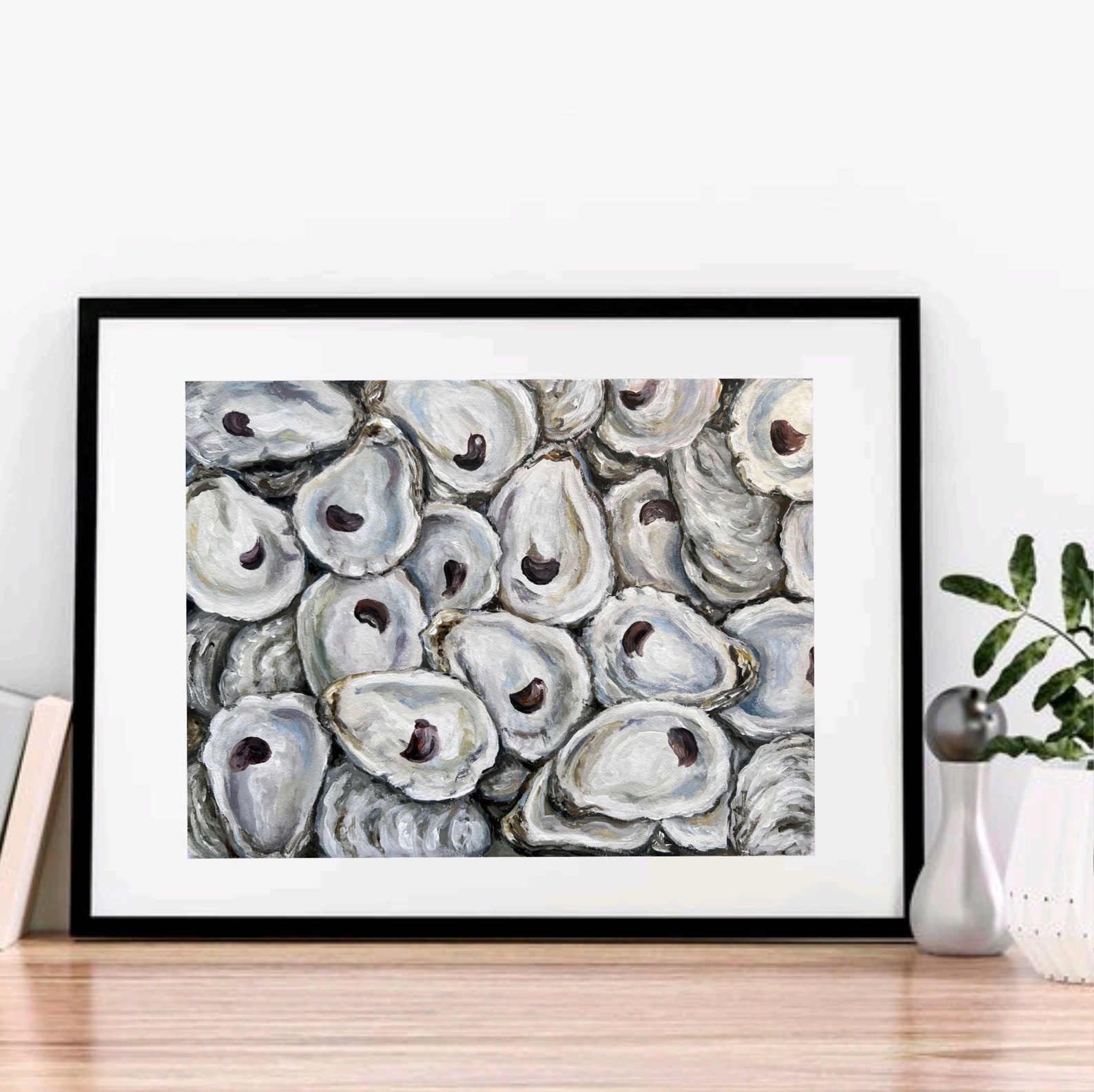 Oysters Art Print / Oyster Shell Art / Coastal Art / Oyster Art - Etsy