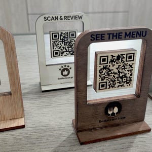Double-sided QR Code Menu Stand for Restaurant Tables (set of 10) - Etsy